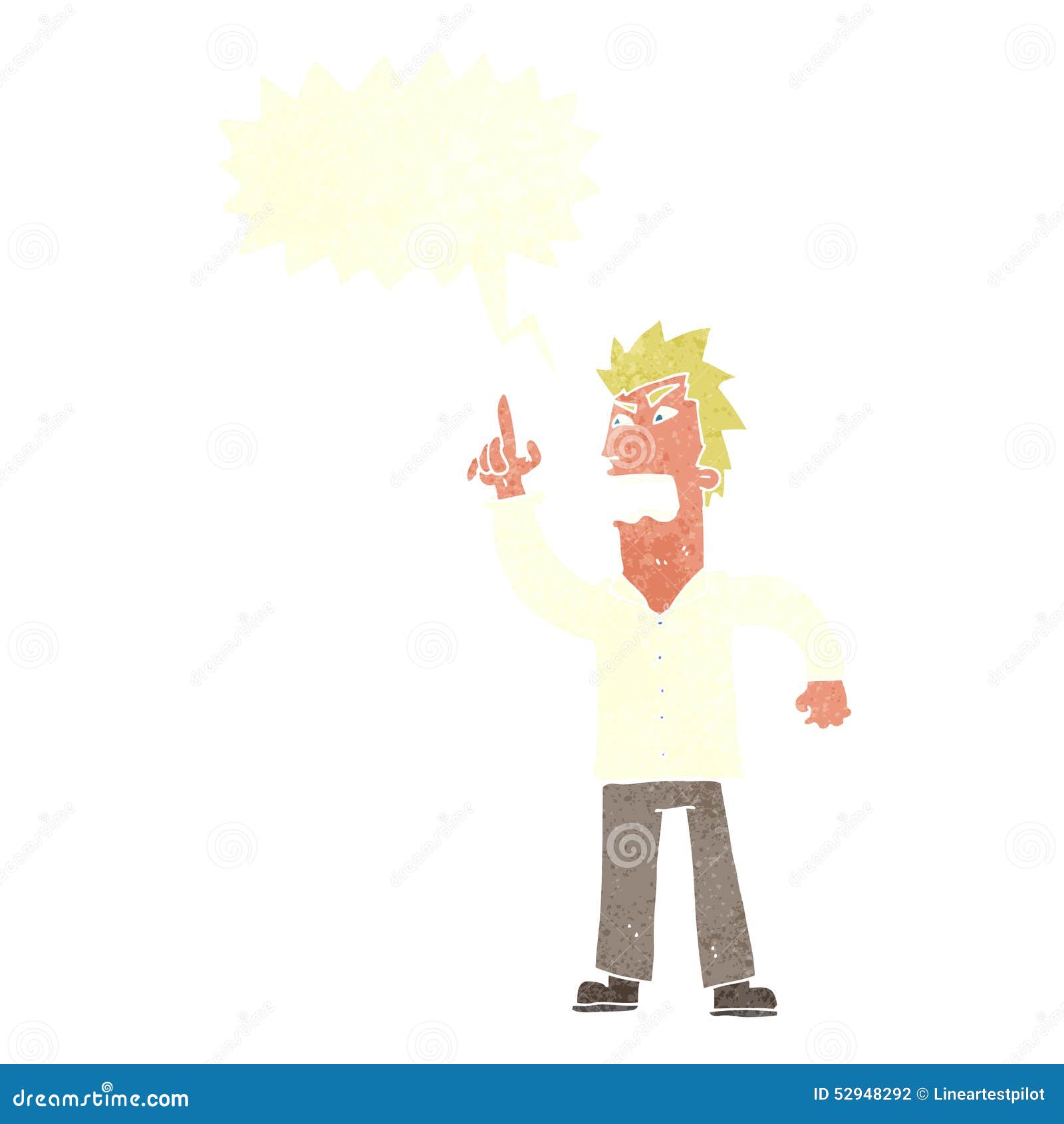 Cartoon Angry Man Making Point with Speech Bubble Stock Illustration ...
