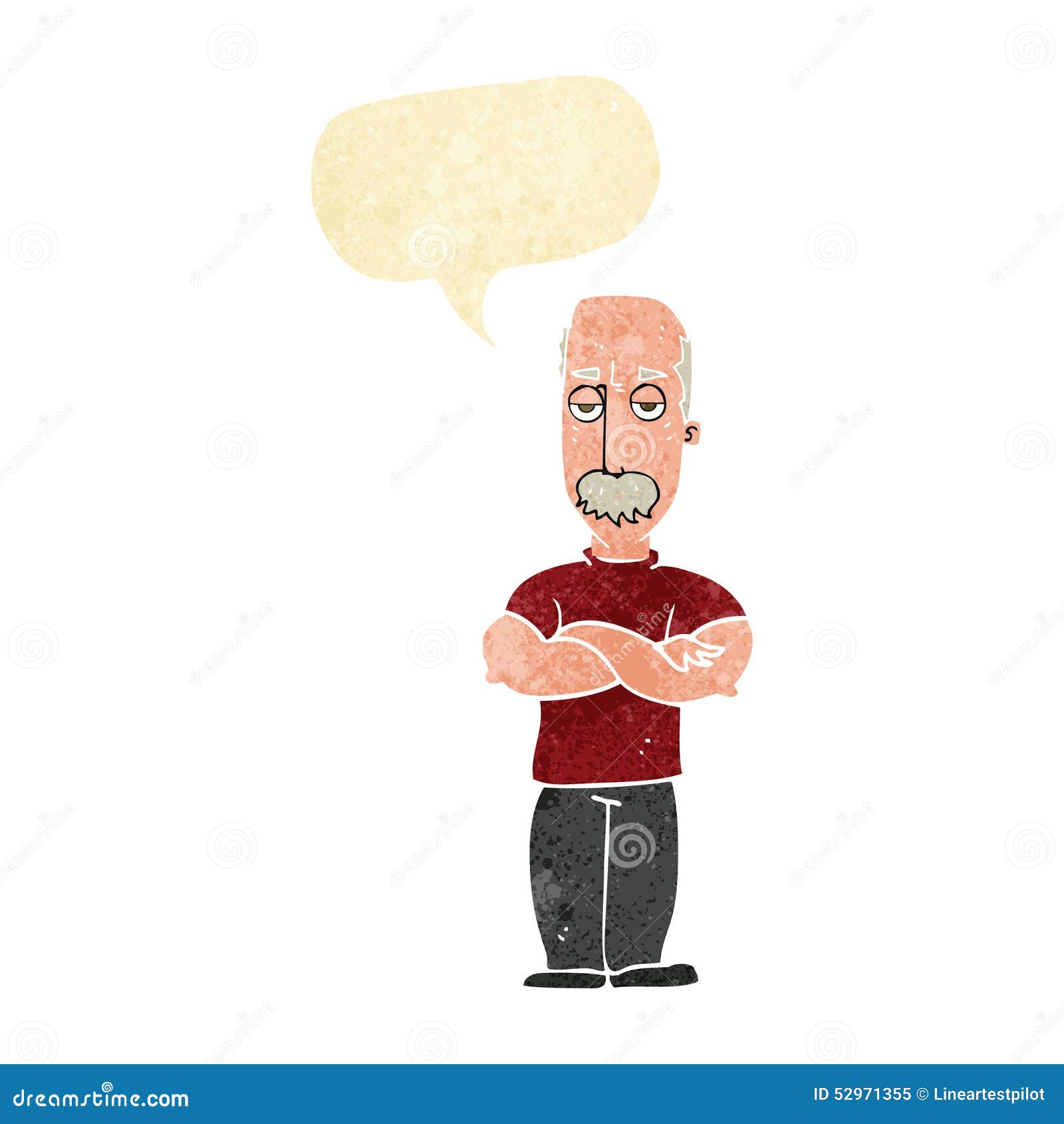 Cartoon Angry Man with Mustache with Speech Bubble Stock Illustration ...