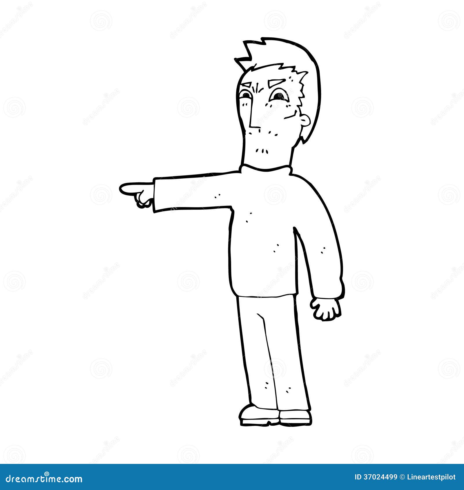 Cartoon angry man pointing stock illustration. Illustration of male ...