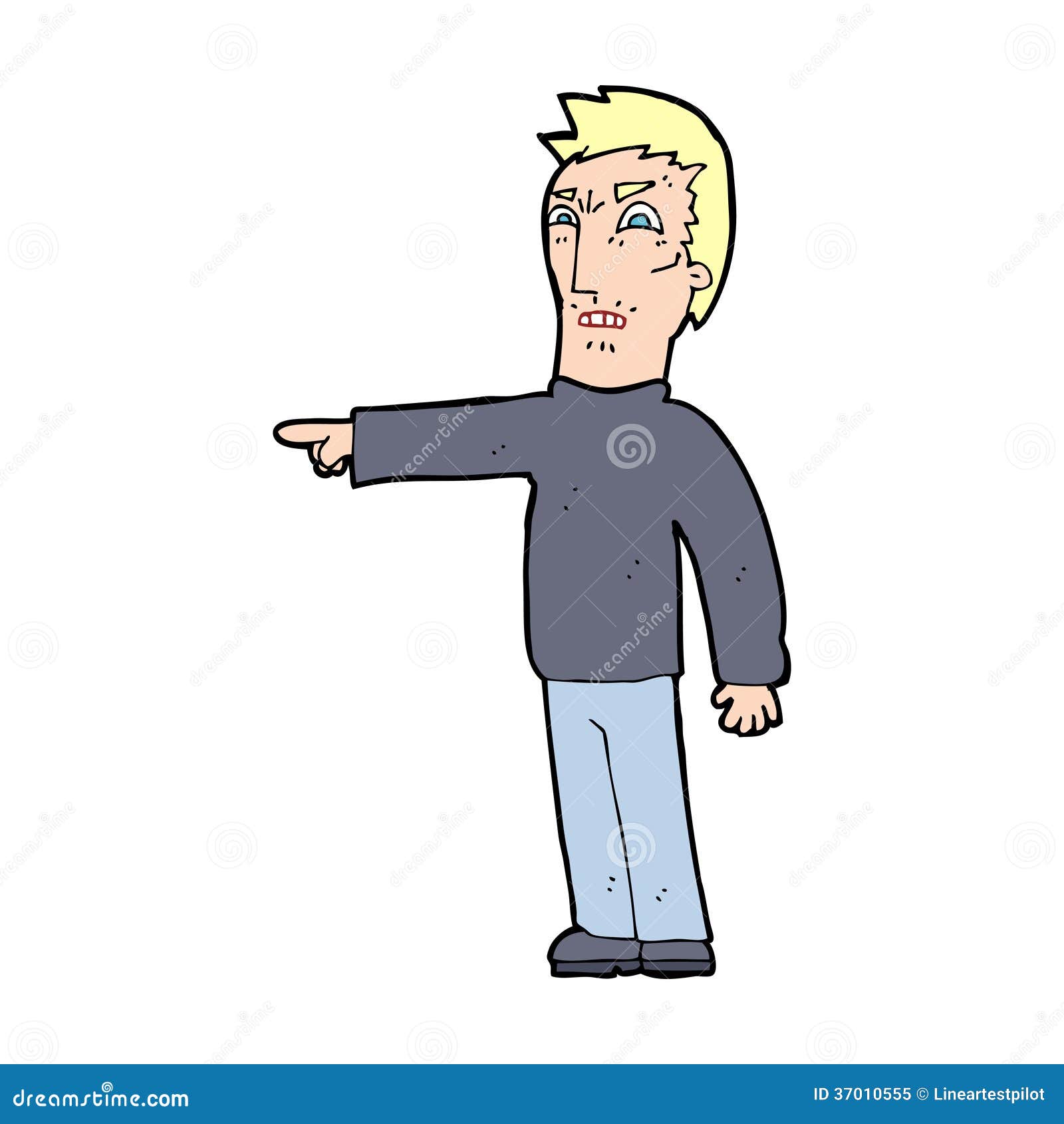 Cartoon angry man pointing stock illustration. Illustration of doodle ...