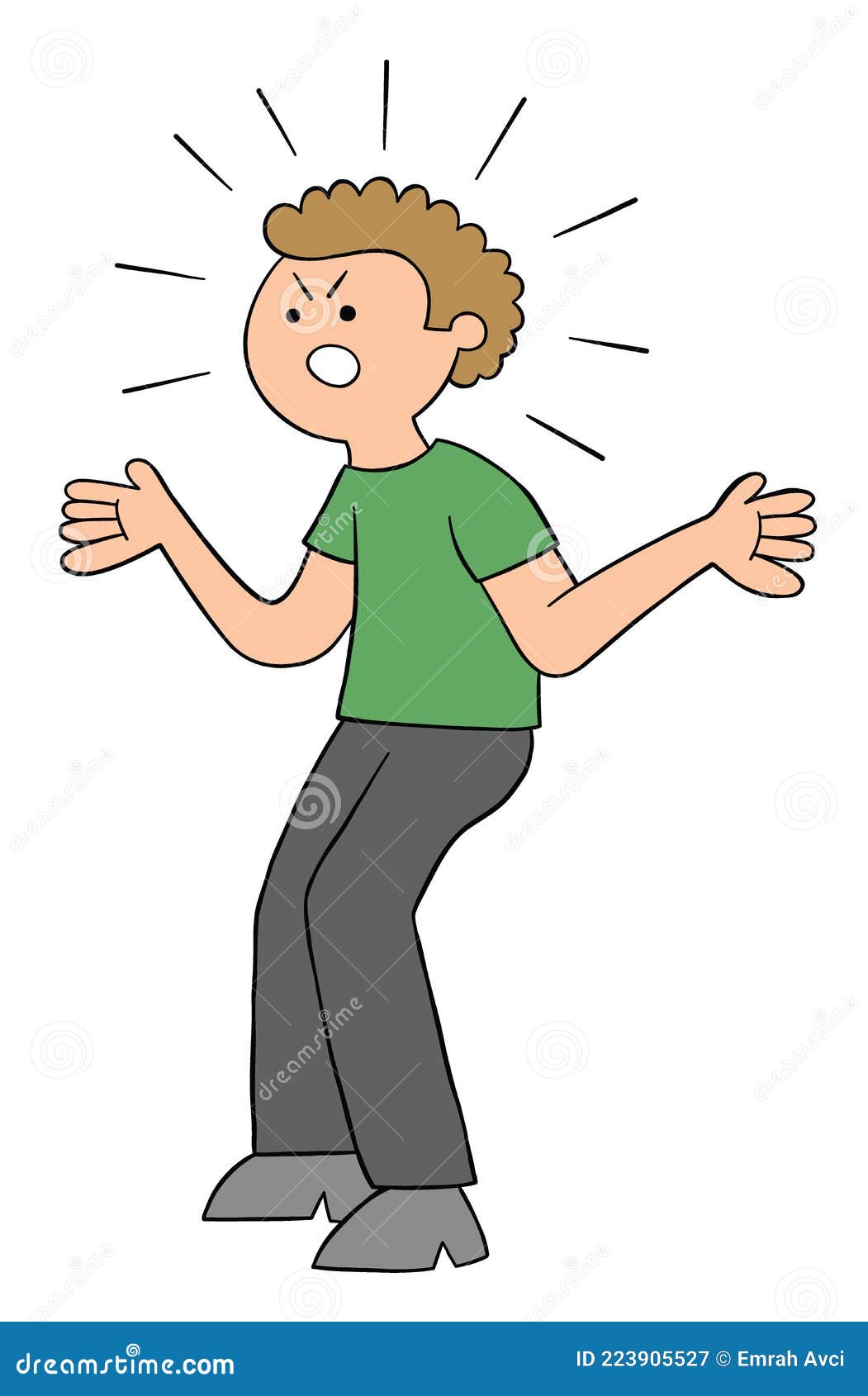 Cartoon Angry Man Shouting, Vector Illustration Stock Vector ...