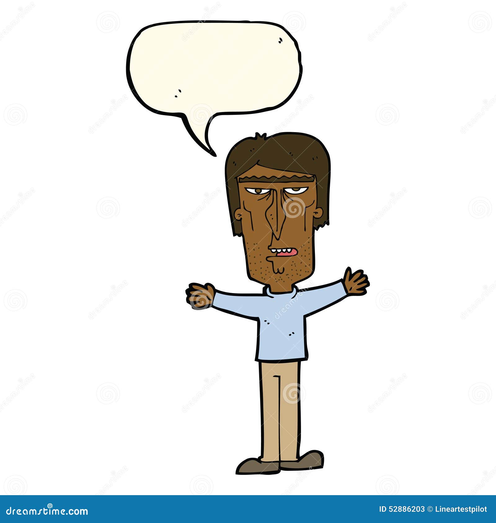Cartoon Angry Man with Speech Bubble Stock Illustration - Illustration ...