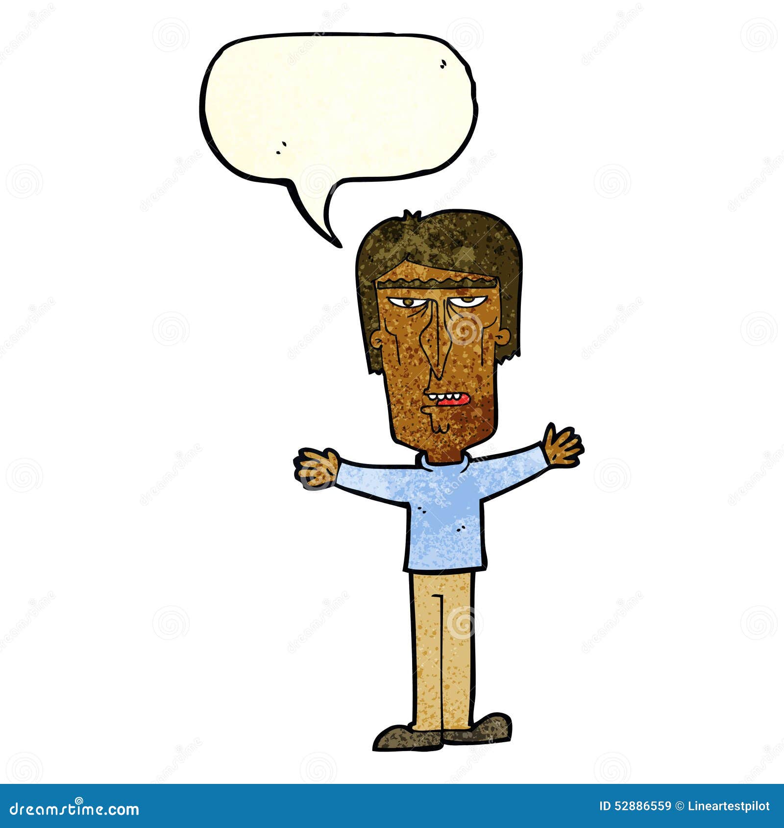Cartoon Angry Man with Speech Bubble Stock Illustration - Illustration ...