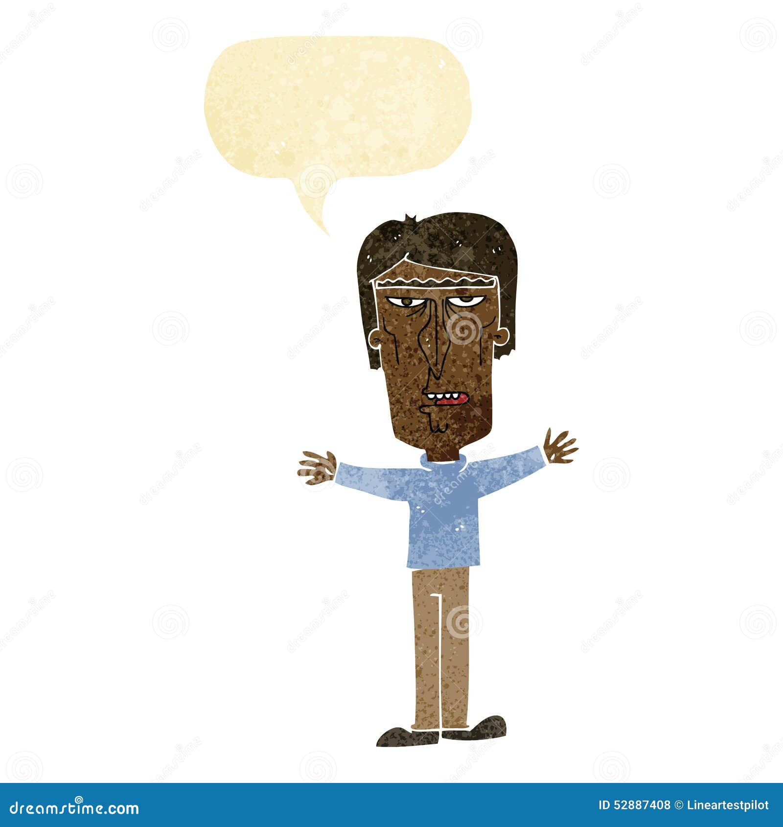 Cartoon Angry Man with Speech Bubble Stock Illustration - Illustration ...