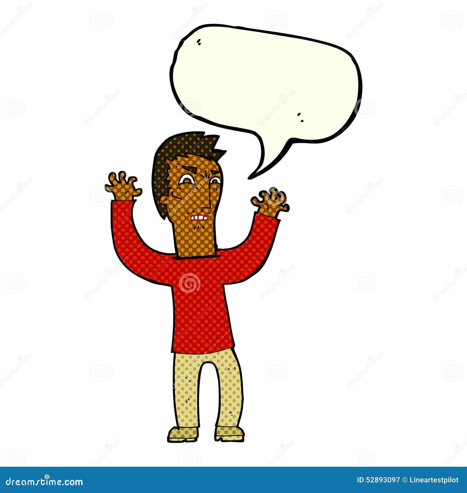 Cartoon Angry Man with Speech Bubble Stock Illustration - Illustration ...