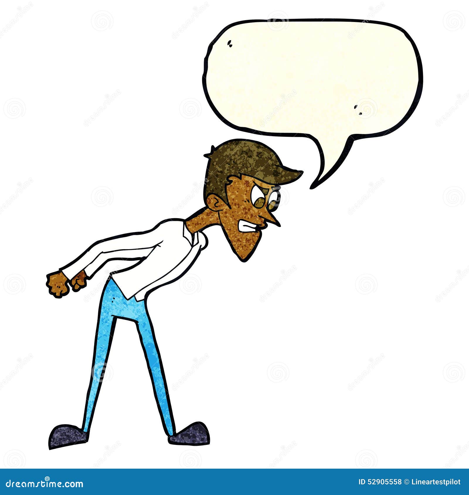 Cartoon Angry Man with Speech Bubble Stock Illustration - Illustration ...