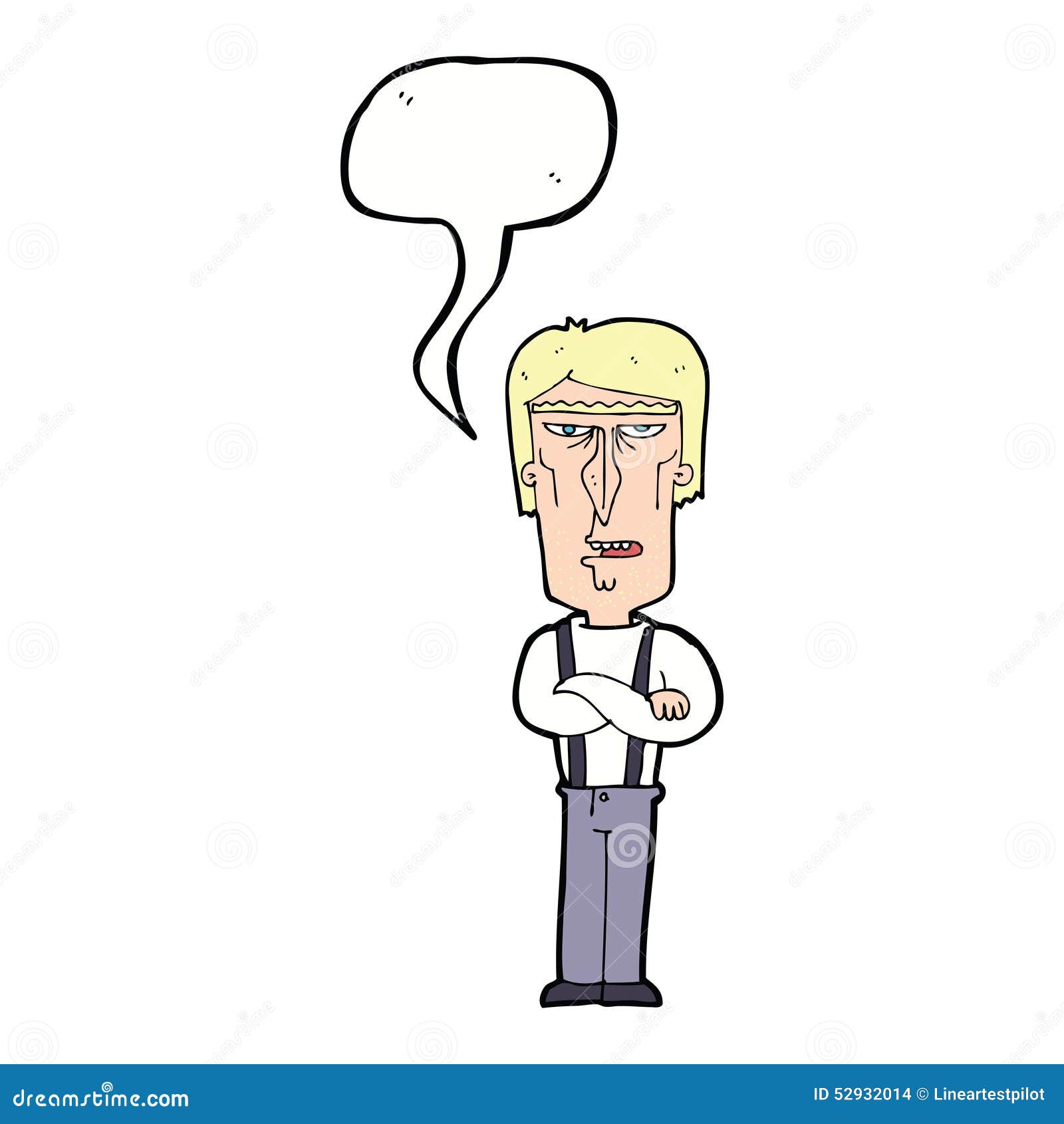 Cartoon Angry Man with Speech Bubble Stock Illustration - Illustration ...