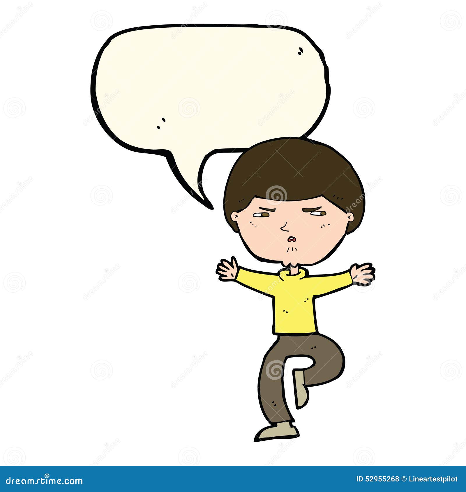 Cartoon Angry Man with Speech Bubble Stock Illustration - Illustration ...