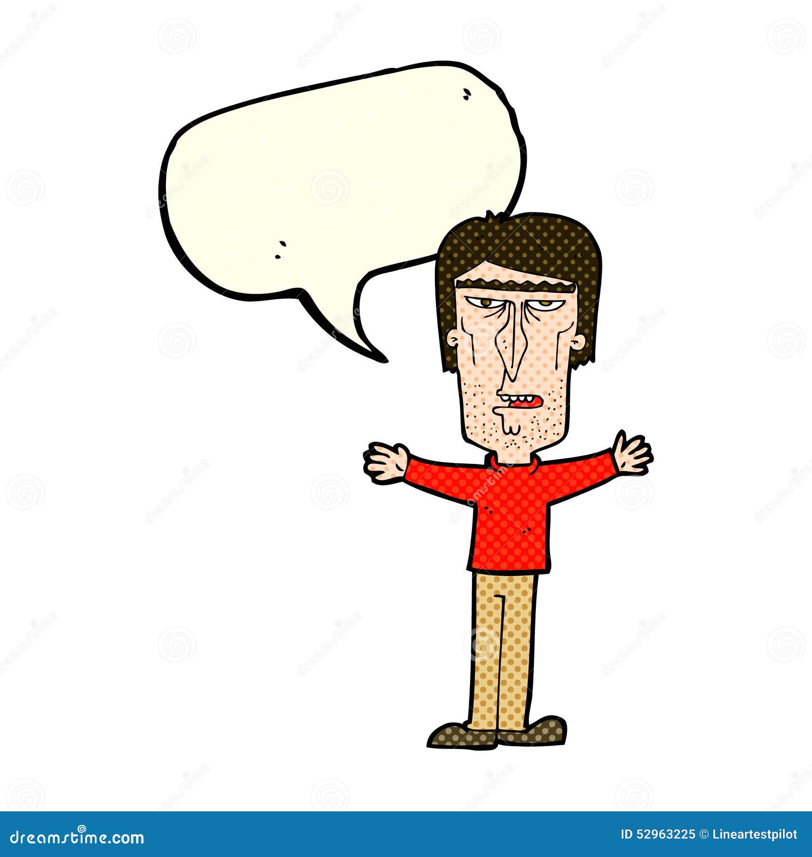 Cartoon Angry Man with Speech Bubble Stock Illustration - Illustration ...