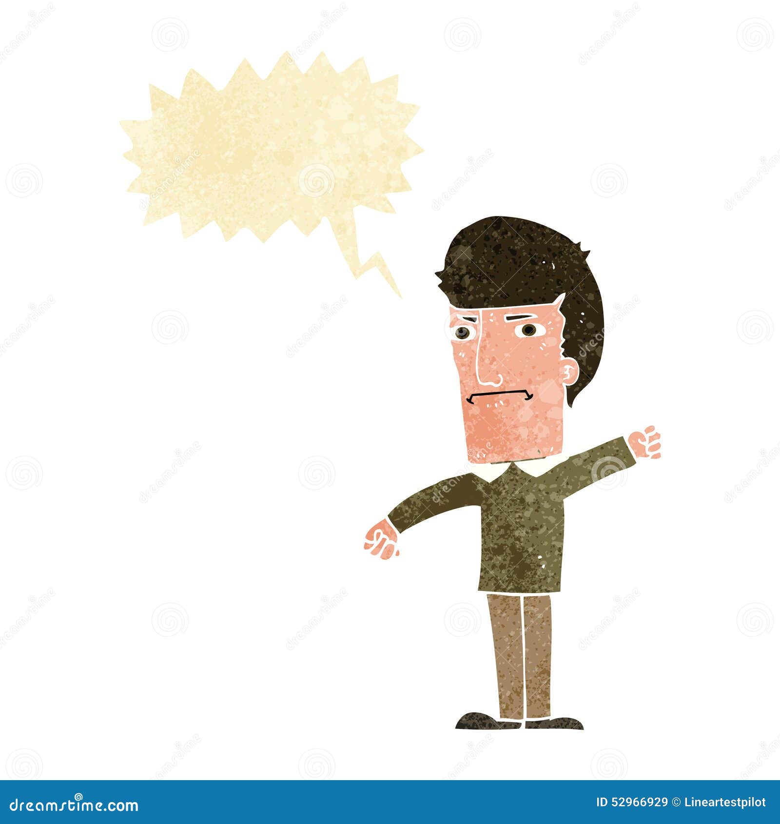 Cartoon Angry Man with Speech Bubble Stock Illustration - Illustration ...