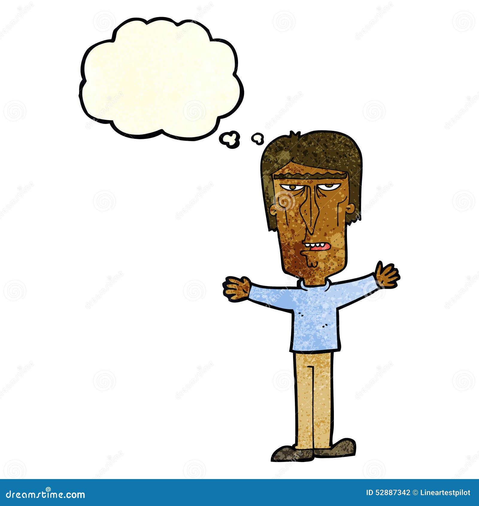Cartoon Angry Man with Thought Bubble Stock Illustration - Illustration ...