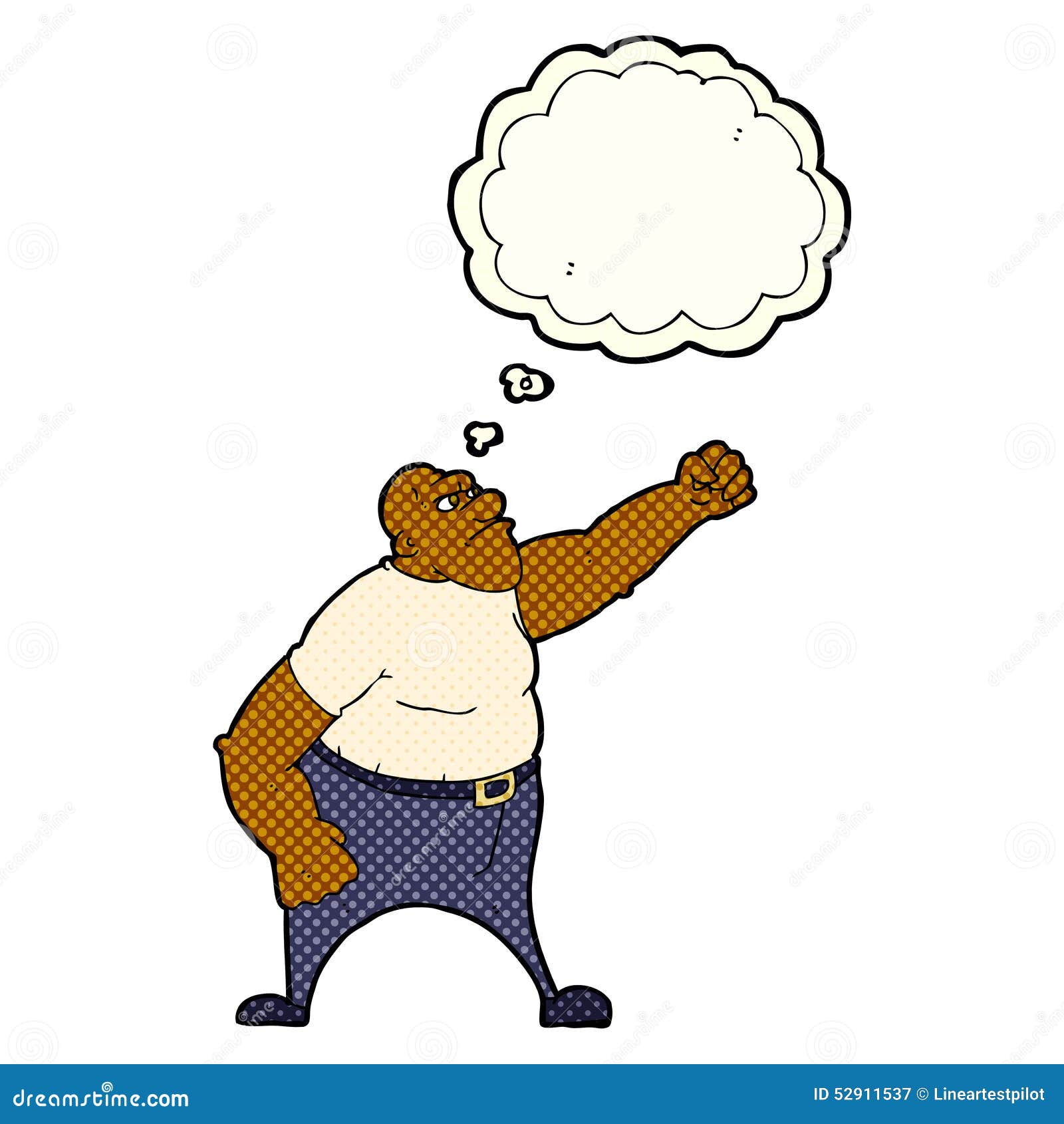 Cartoon Angry Man with Thought Bubble Stock Illustration - Illustration ...