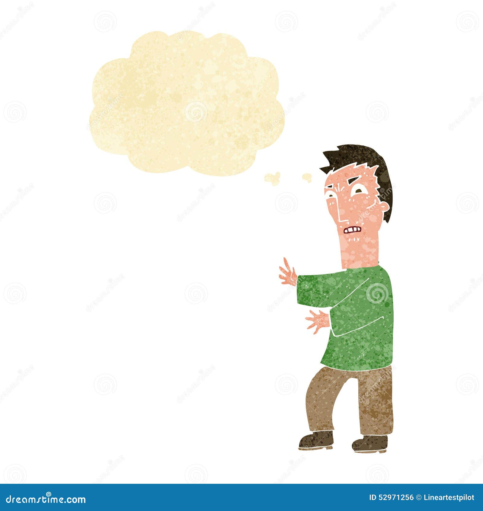 Cartoon Angry Man with Thought Bubble Stock Illustration - Illustration ...