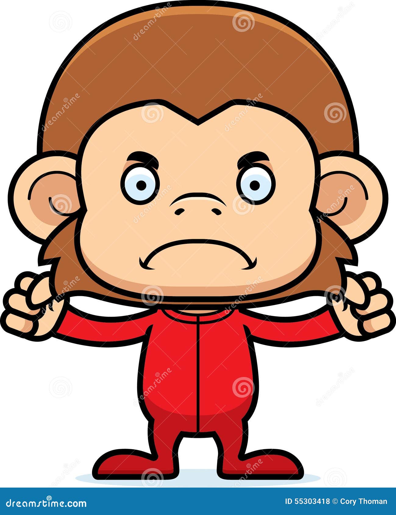 Cartoon Angry Monkey in Pajamas Stock Vector - Illustration of frown ...