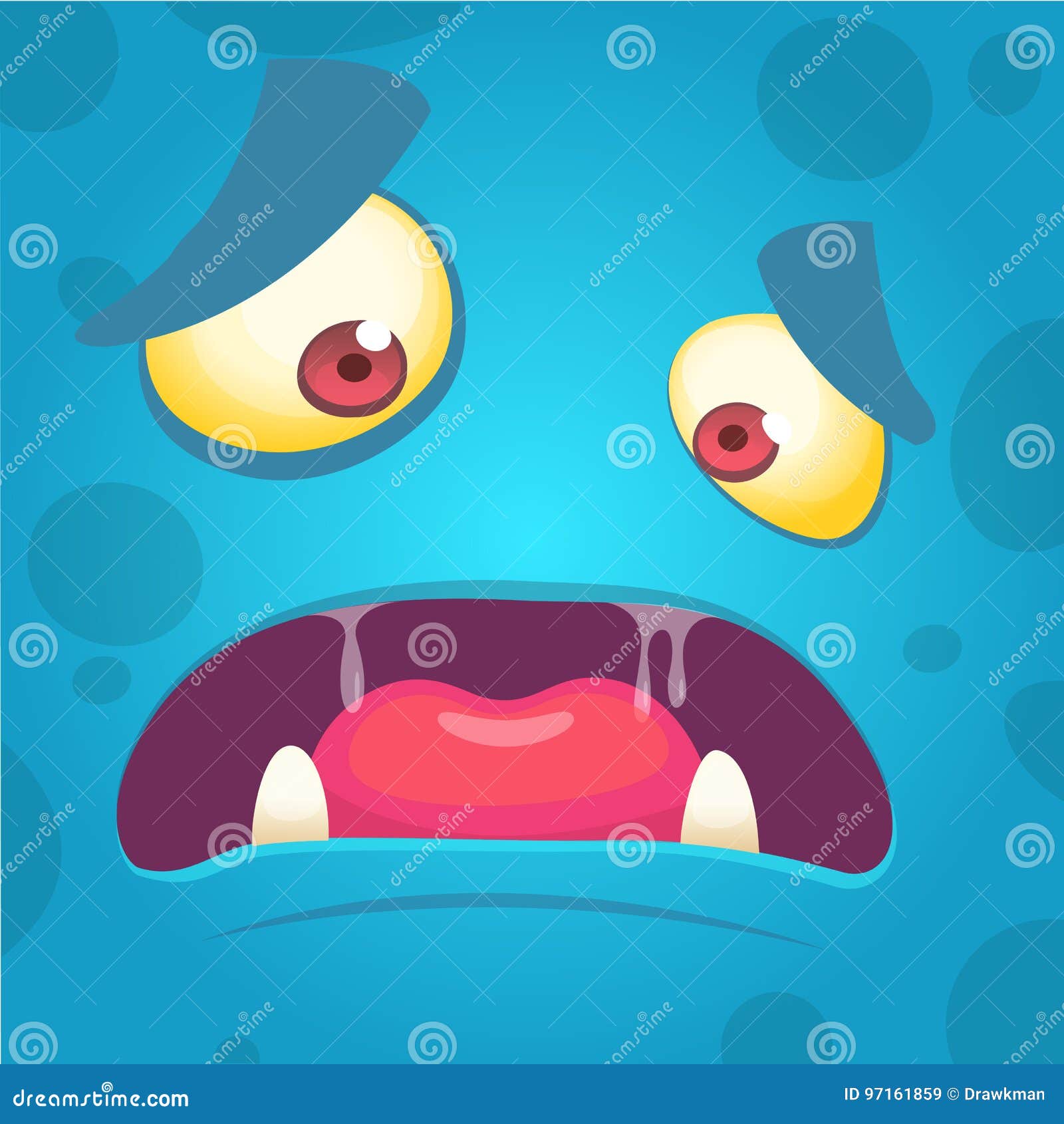 Cartoon Angry Monster Face Avatar. Vector Illustration. Stock Vector ...