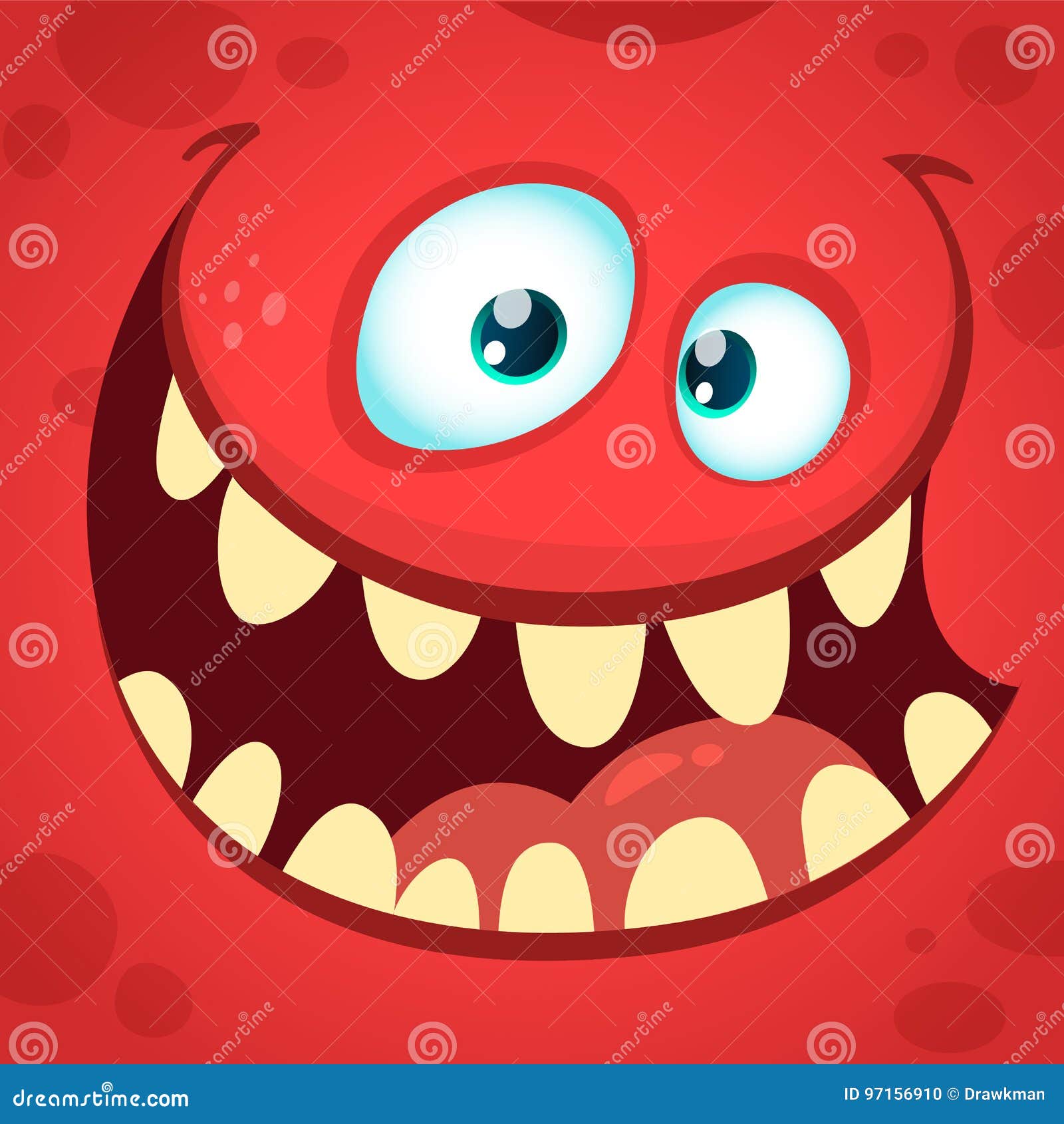Angry Monster Screaming. Cartoon Vector Illustration Of Spooky Monster ...
