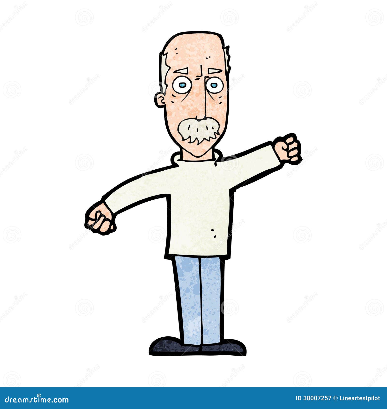 Cartoon angry old man stock vector. Illustration of drawn - 38007257