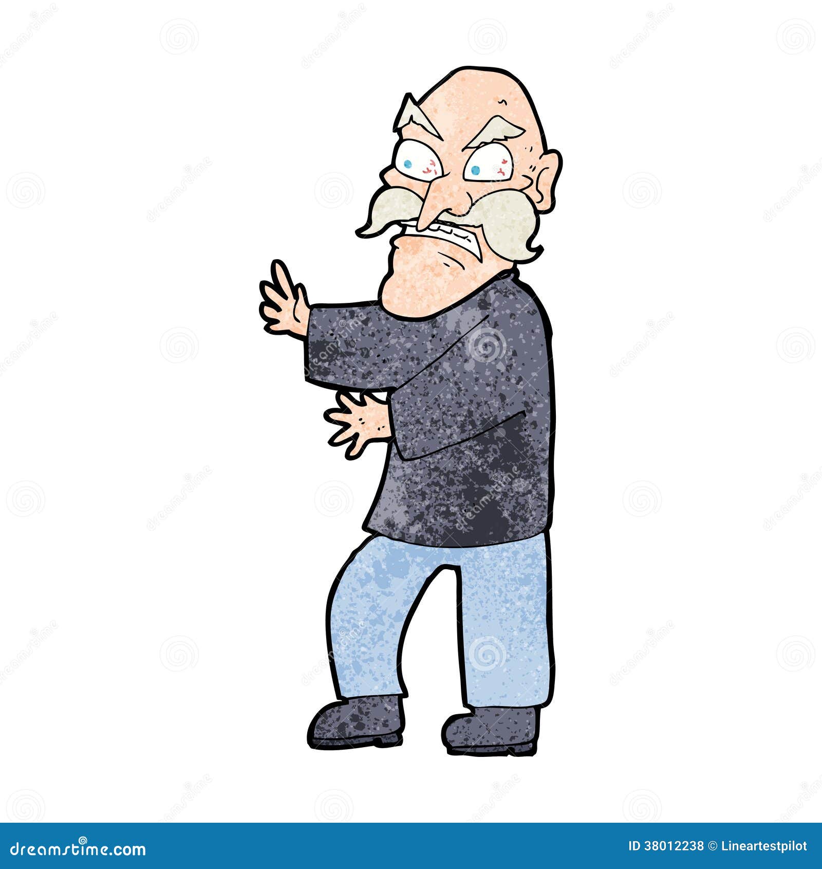 Cartoon angry old man stock vector. Illustration of clip - 38012238