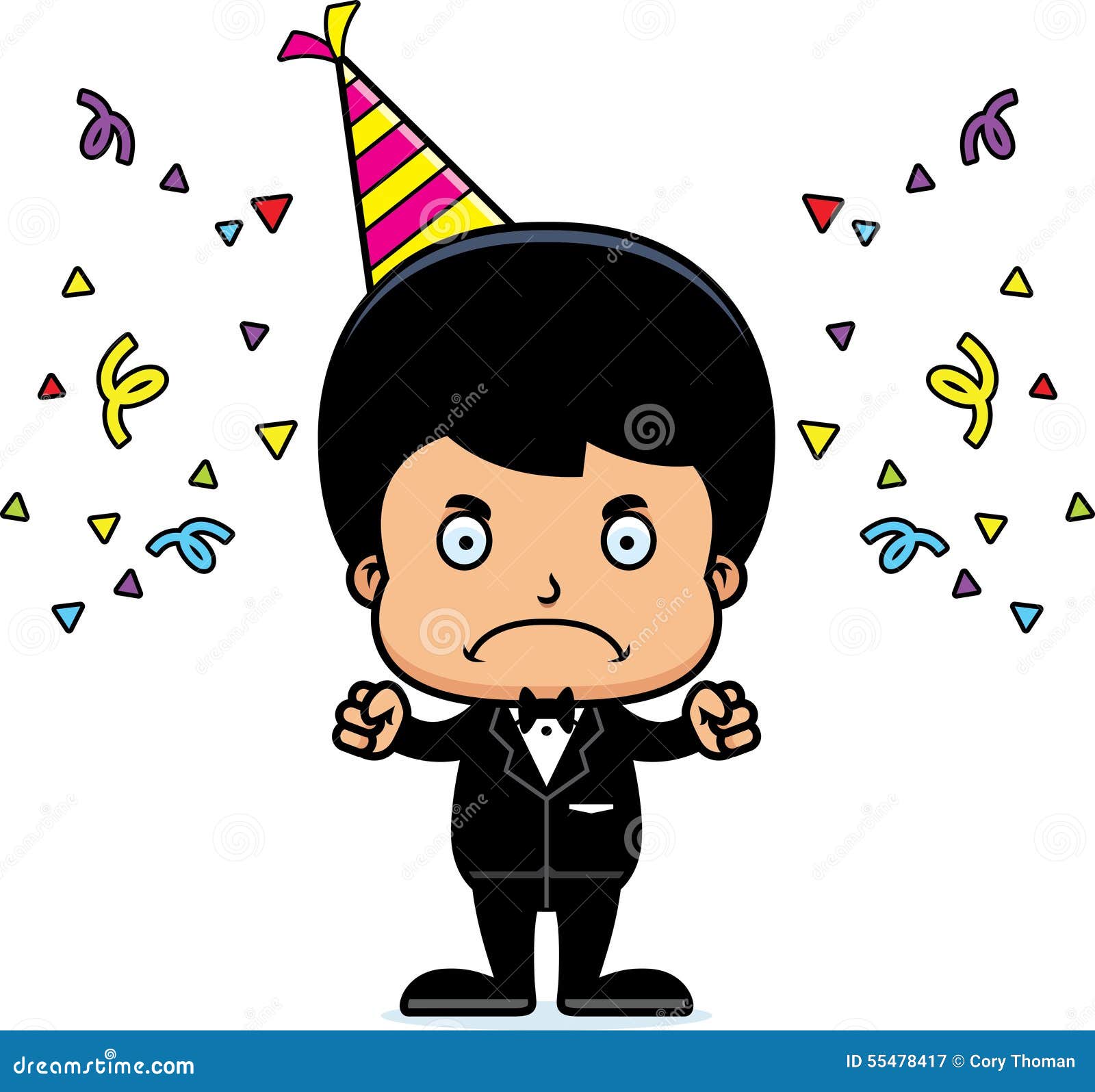 Cartoon Angry Party Boy stock vector. Illustration of vector - 55478417