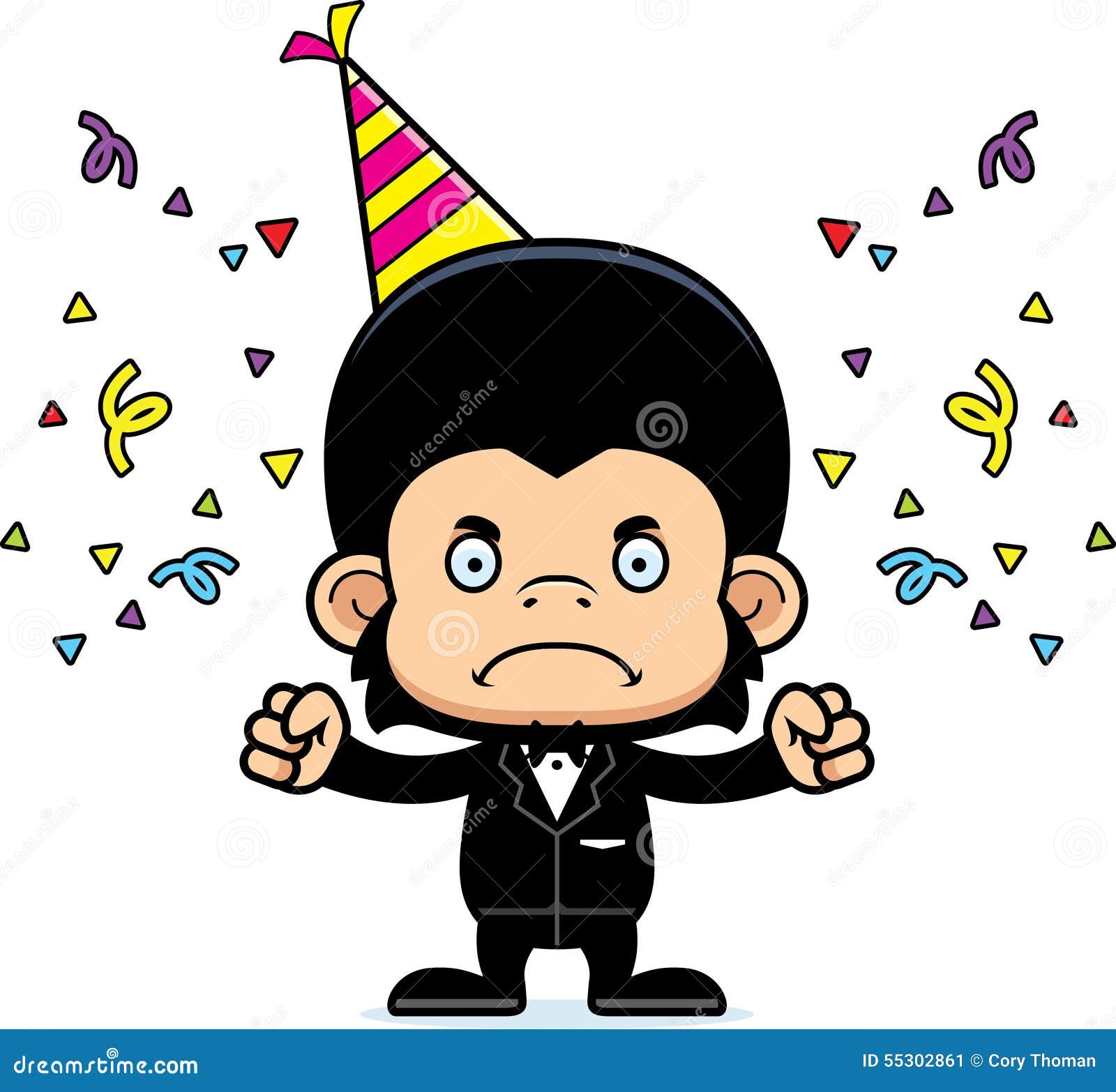 Cartoon Angry Party Chimpanzee Stock Vector - Illustration of cartoon ...