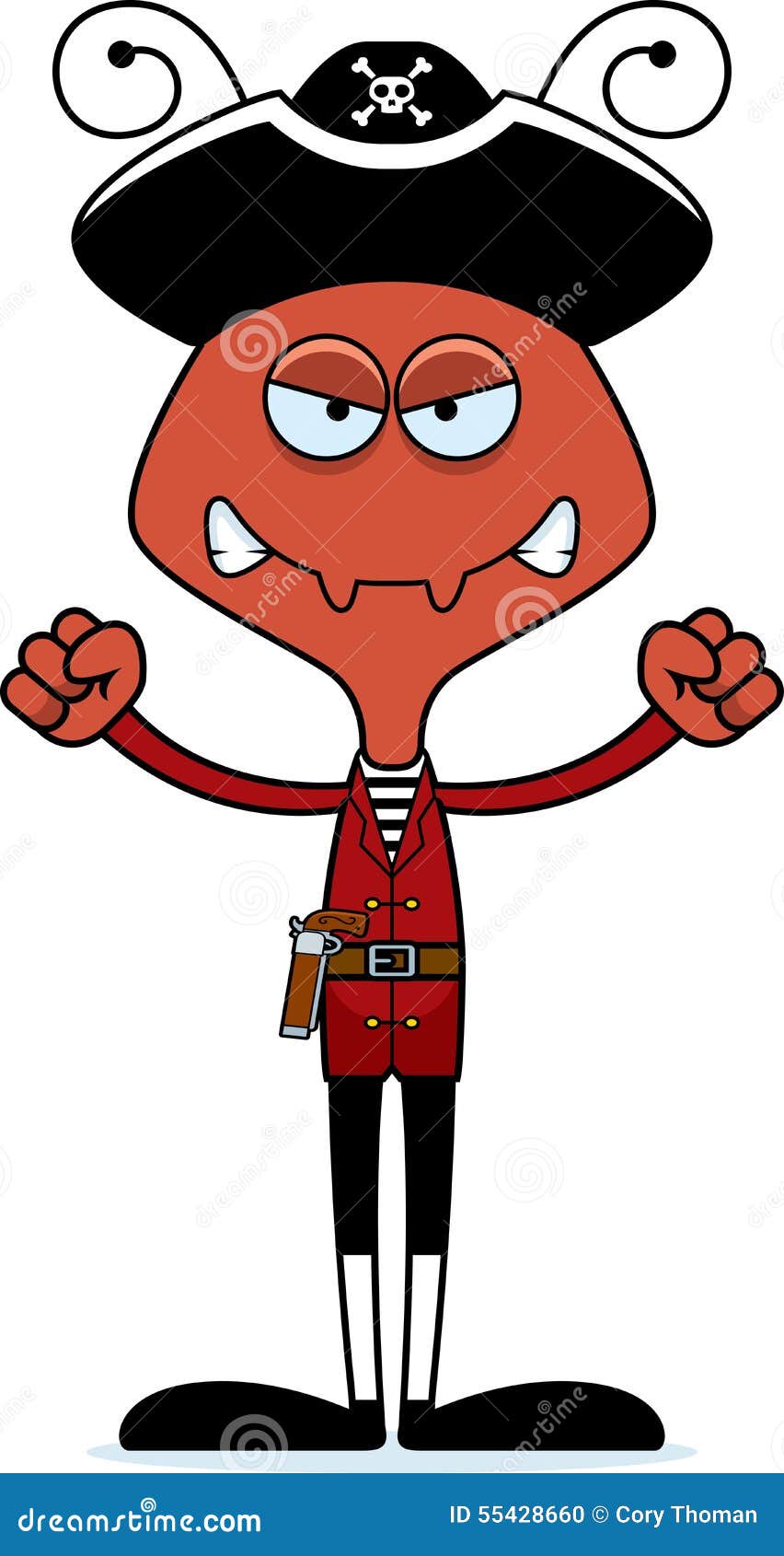 Cartoon Angry Pirate Ant stock vector. Illustration of frown - 55428660