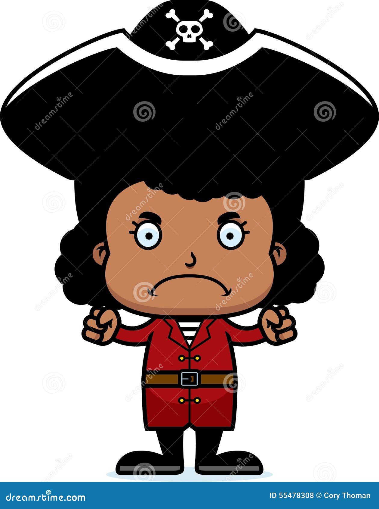 Cartoon Angry Pirate Girl stock vector. Illustration of vector - 55478308