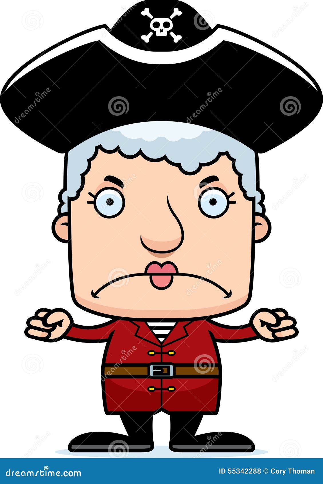 Cartoon Angry Pirate Woman stock vector. Illustration of frown - 55342288
