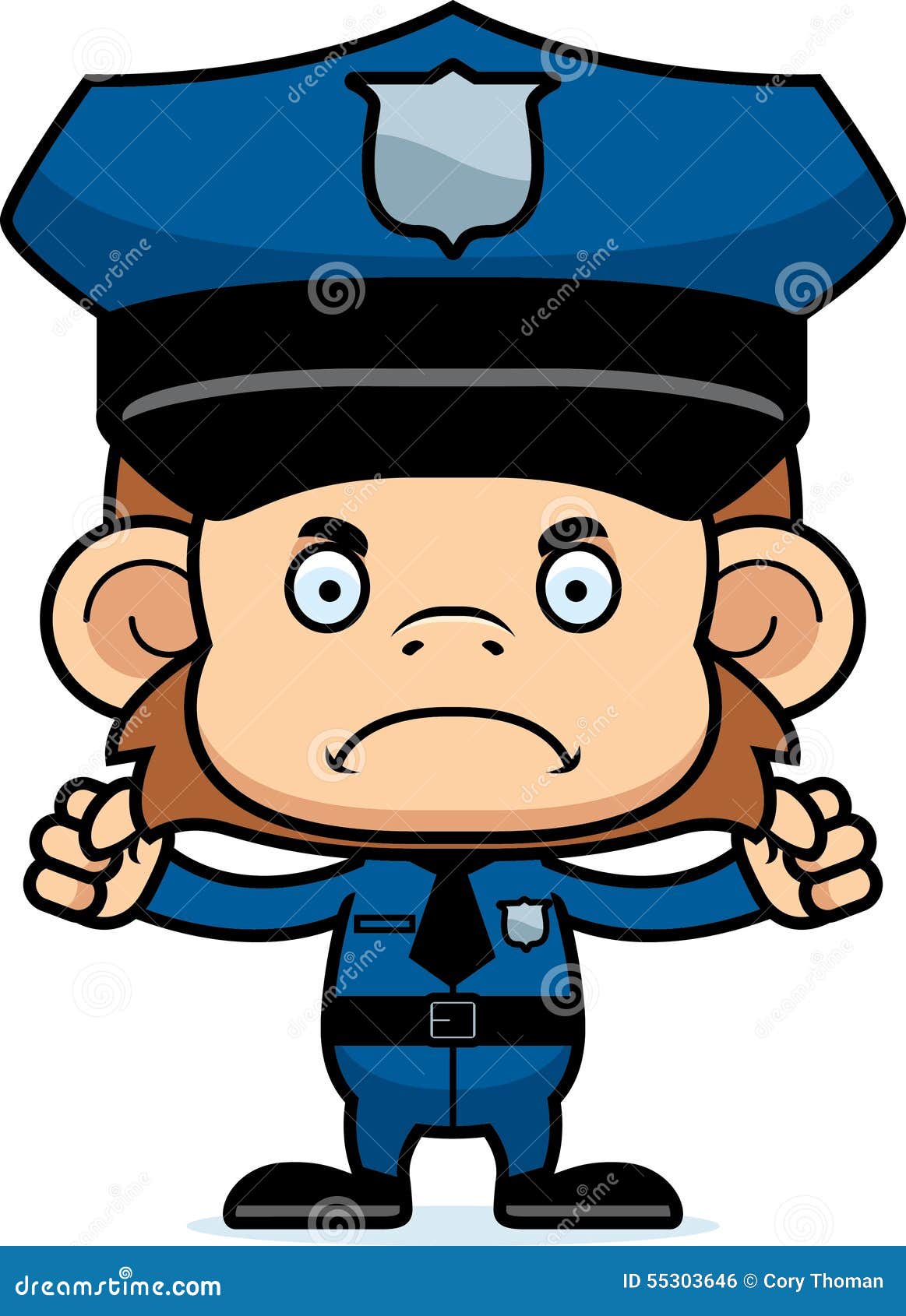 Cartoon Angry Police Officer Monkey Stock Vector - Illustration of ...