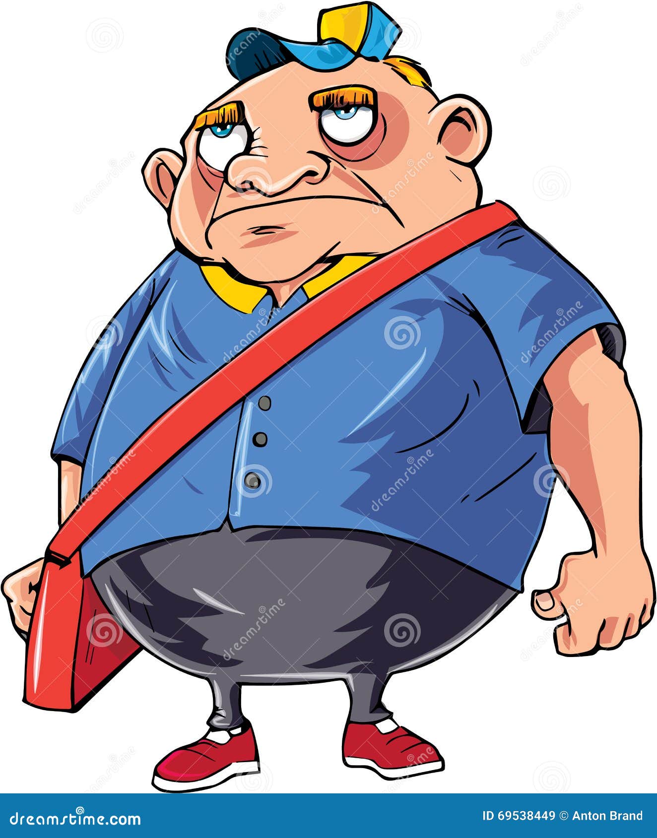 Cartoon Angry Postman in a Bad Mood Stock Illustration - Illustration ...
