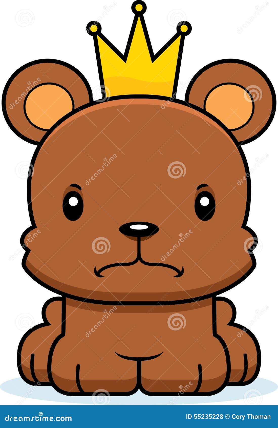 Cartoon Angry Prince Bear stock vector. Illustration of clipart - 55235228