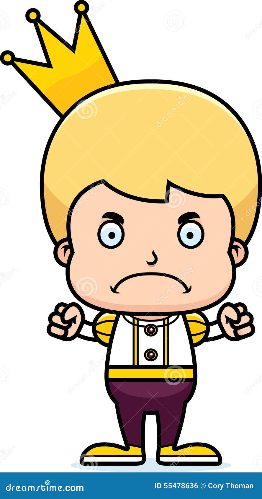 Cartoon Angry Prince Boy stock vector. Illustration of royalty - 55478636