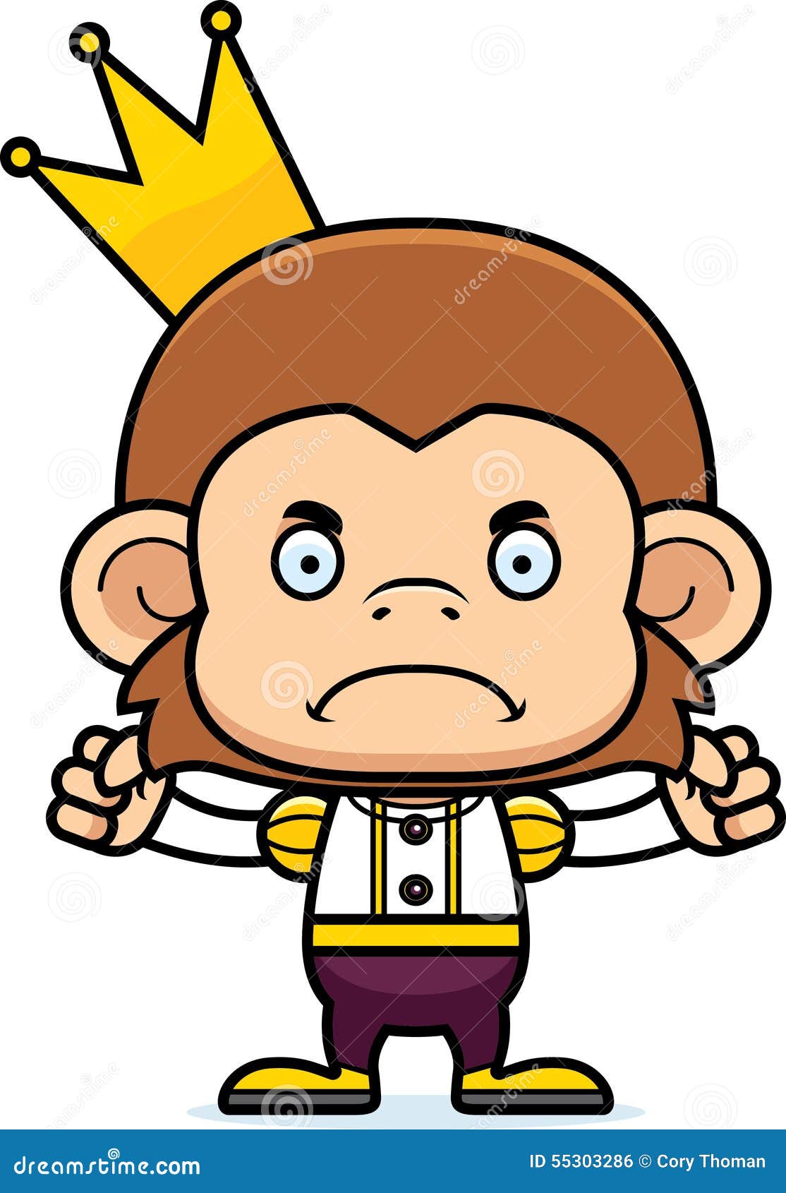 Cartoon Angry Prince Monkey Stock Vector - Illustration of prince ...