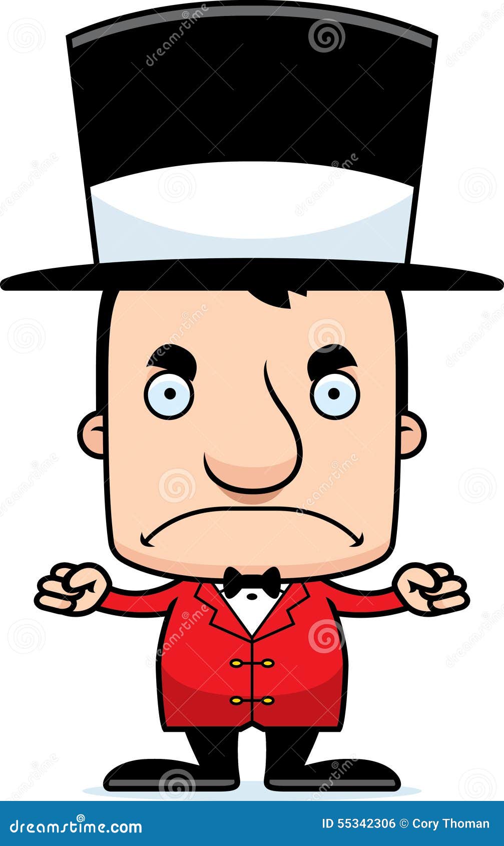 Cartoon Angry Ringmaster Man Stock Vector - Illustration of frown ...