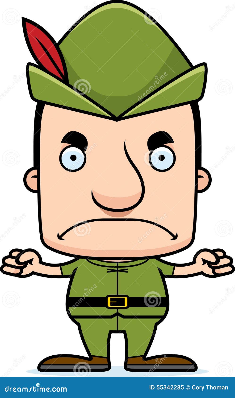 Cartoon Angry Robin Hood Man Stock Vector - Illustration of angry ...