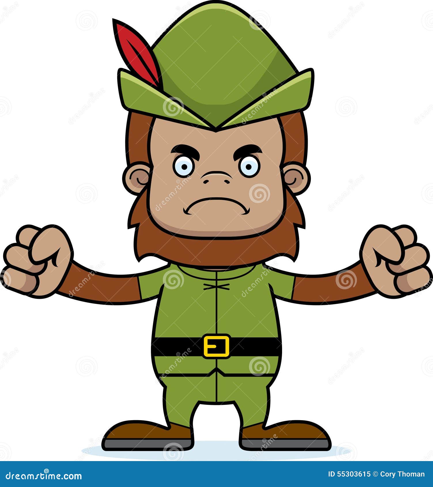 Cartoon Angry Robin Hood Sasquatch Stock Vector - Illustration of clip ...