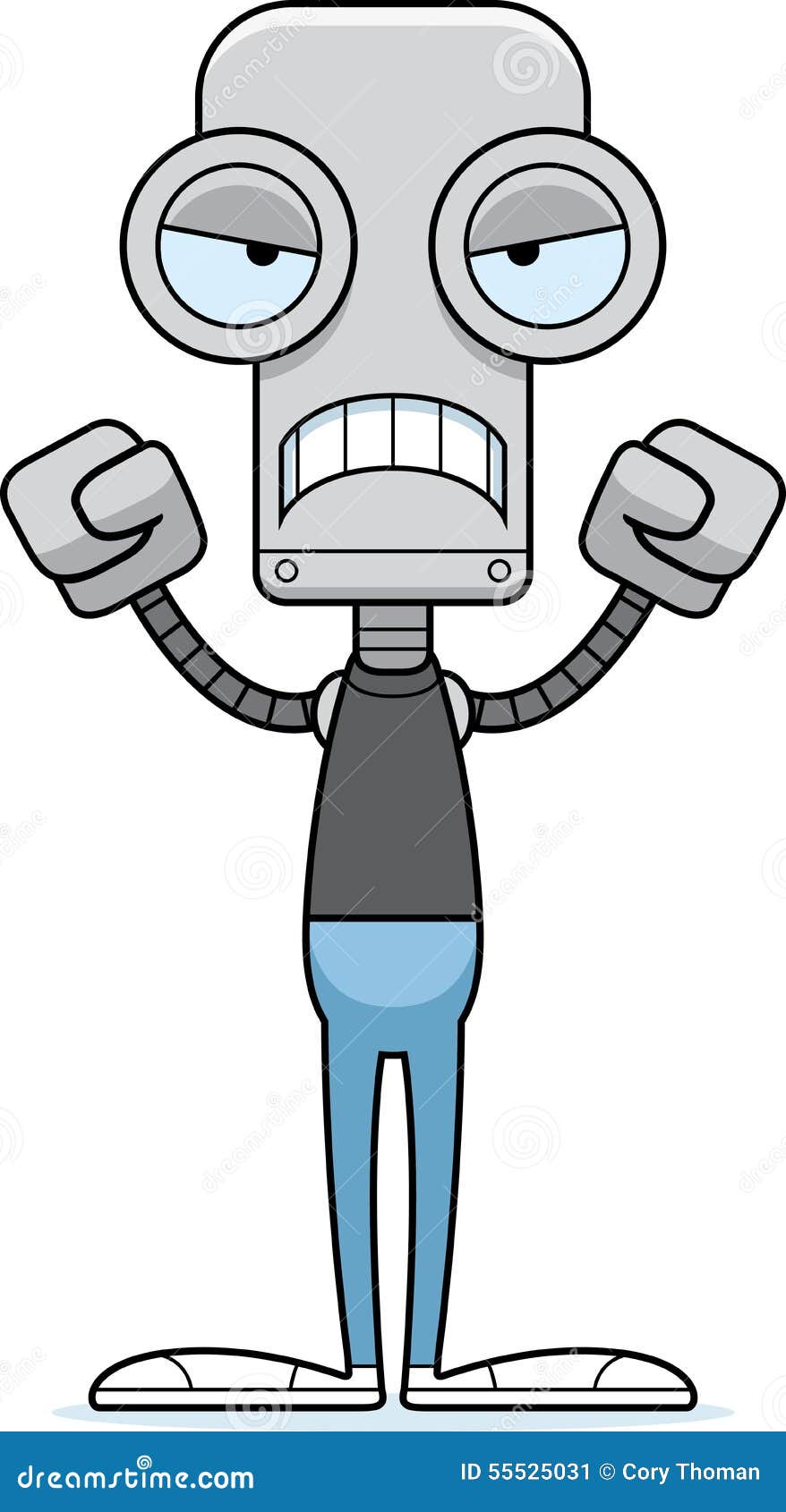 Cartoon Angry Robot stock vector. Illustration of technology - 55525031