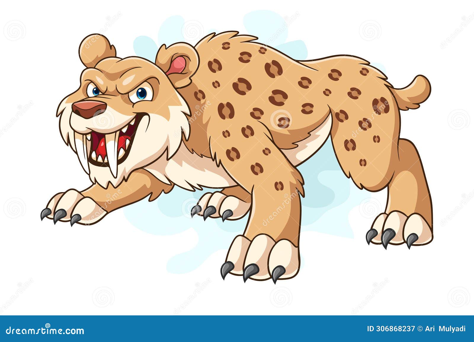 Cartoon Angry Saber Tooth Tiger Stock Vector - Illustration of ...