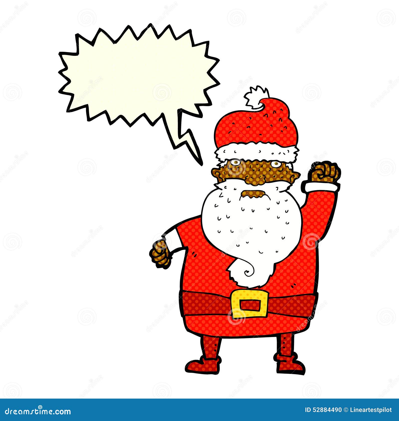Cartoon Angry Santa Claus with Speech Bubble Stock Illustration ...