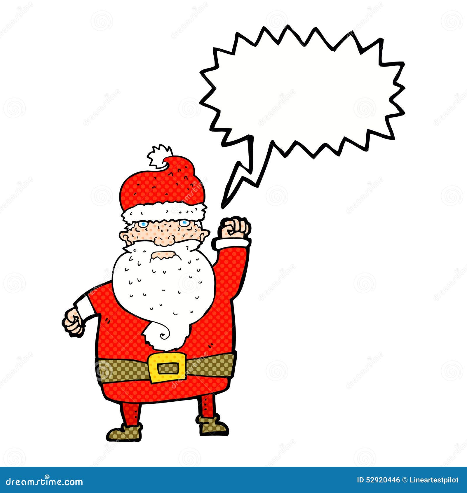 Cartoon Angry Santa Claus with Speech Bubble Stock Illustration ...
