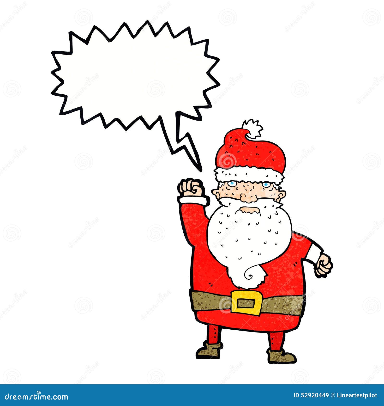 Cartoon Angry Santa Claus with Speech Bubble Stock Illustration ...