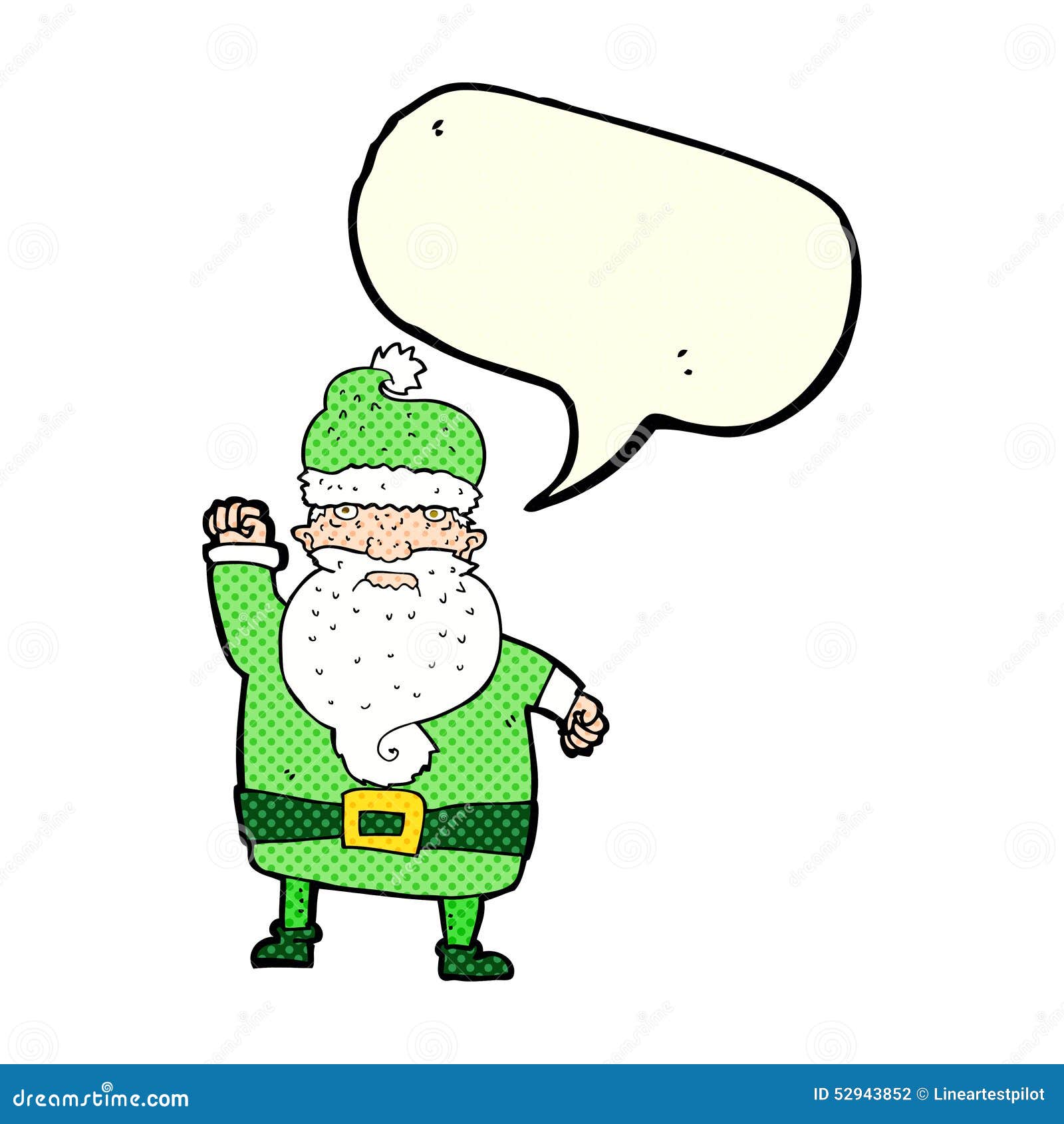 Cartoon Angry Santa Claus with Speech Bubble Stock Illustration ...