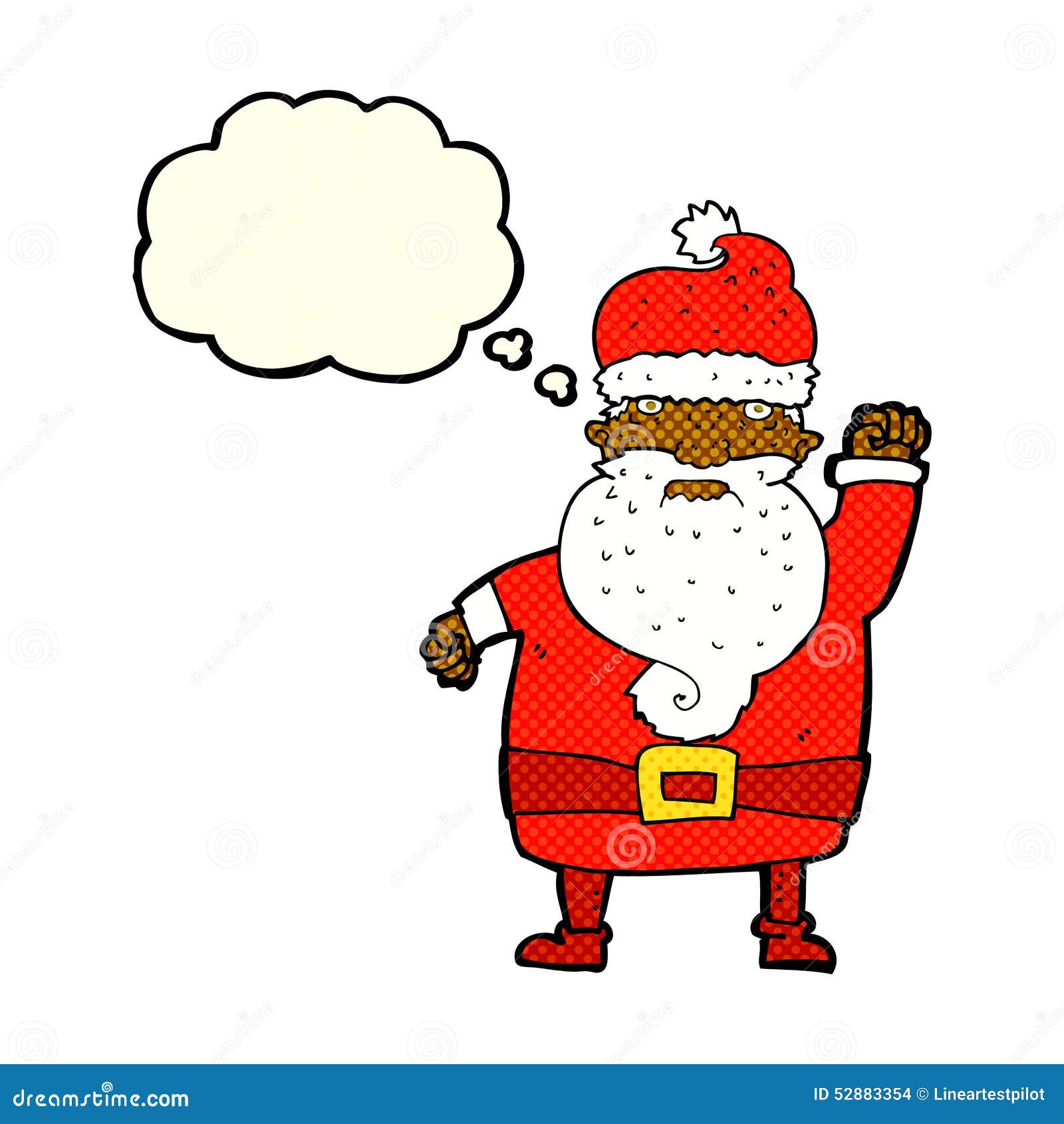 Cartoon Angry Santa Claus with Thought Bubble Stock Illustration ...