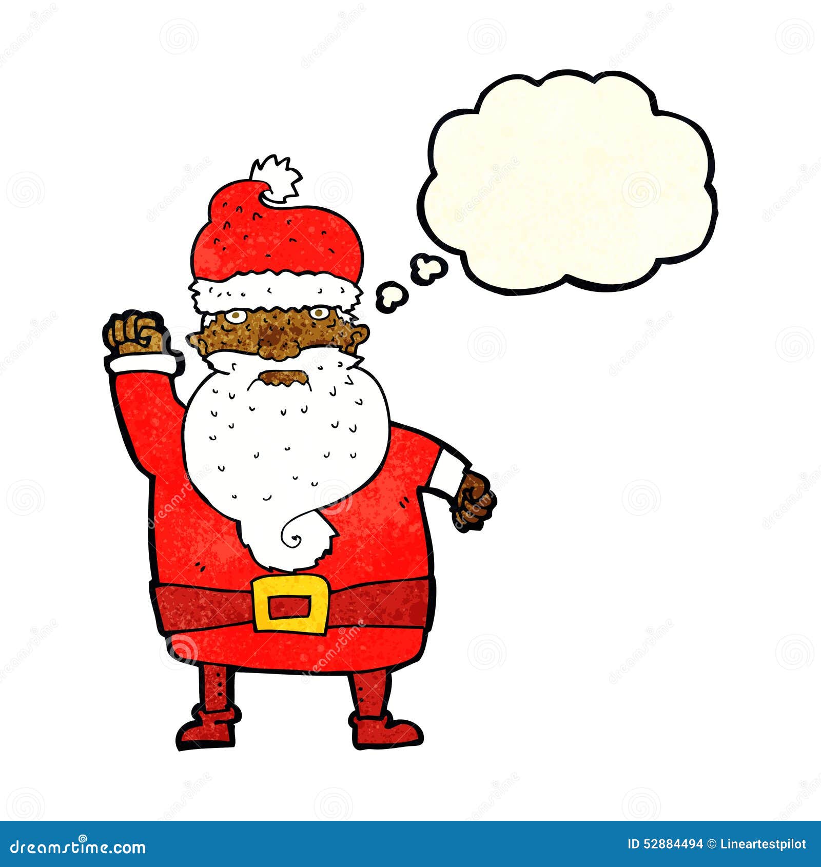 Cartoon Angry Santa Claus with Thought Bubble Stock Illustration ...