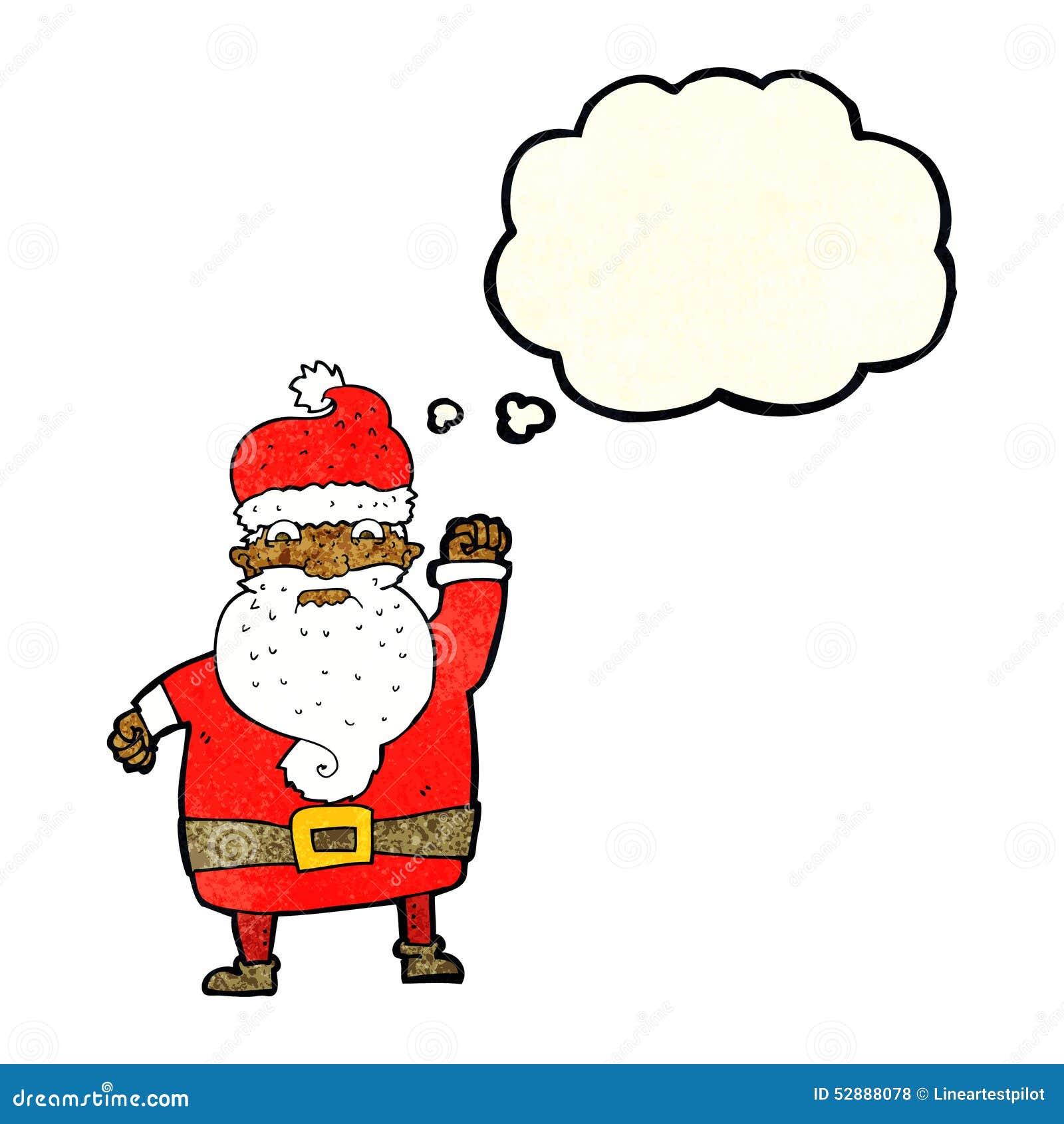 Cartoon Angry Santa Claus with Thought Bubble Stock Illustration ...