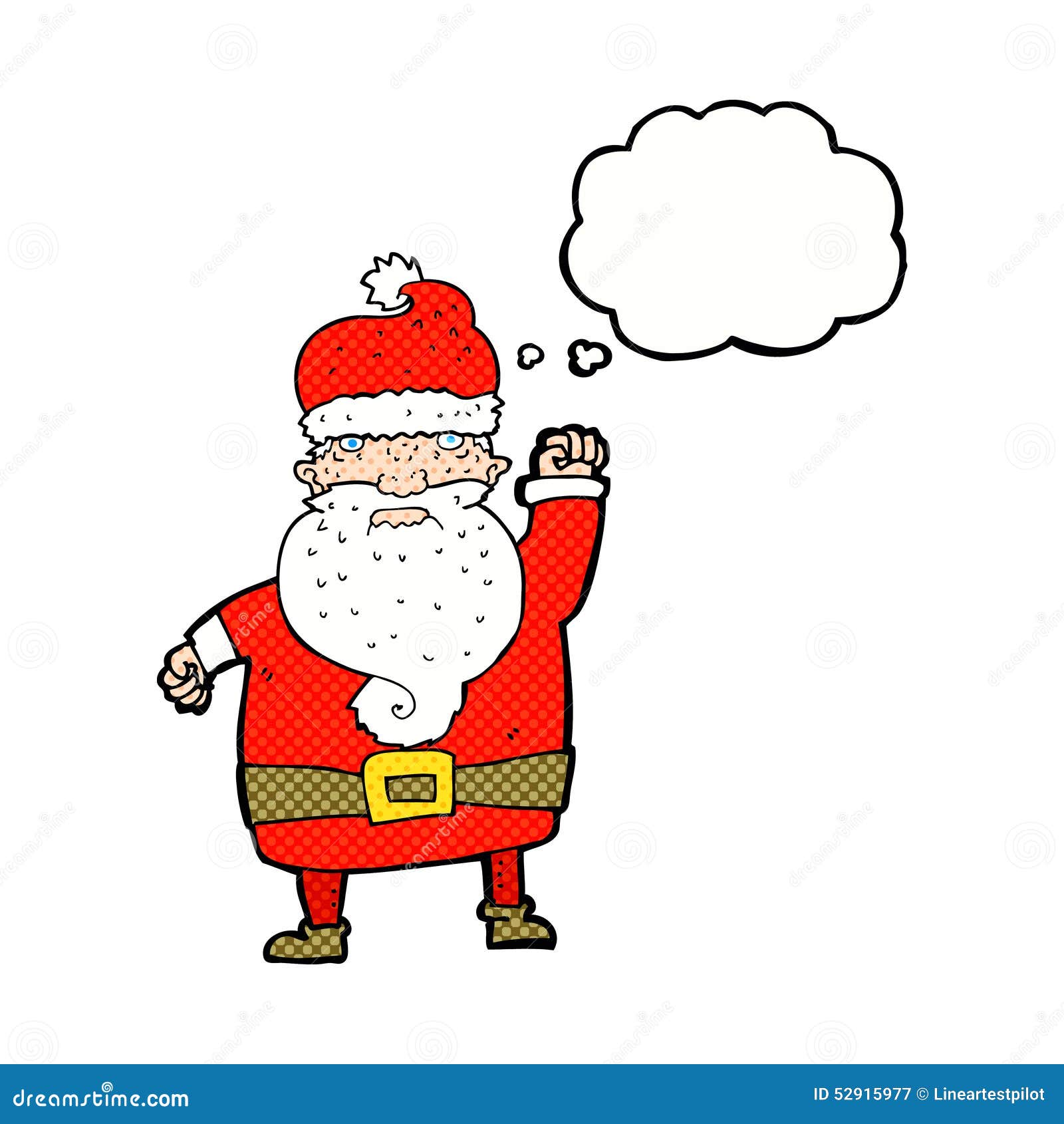 Cartoon Angry Santa Claus with Thought Bubble Stock Illustration ...