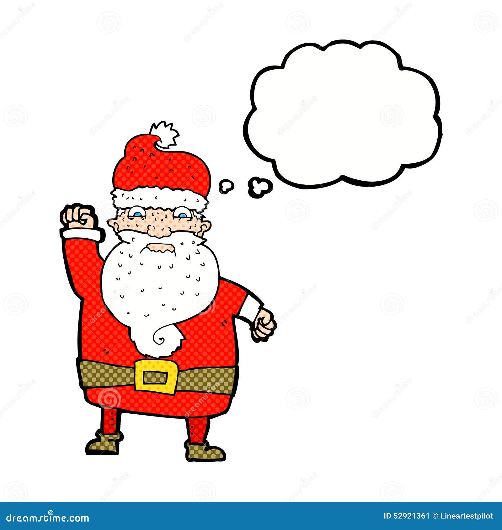 Cartoon Angry Santa Claus with Thought Bubble Stock Illustration ...
