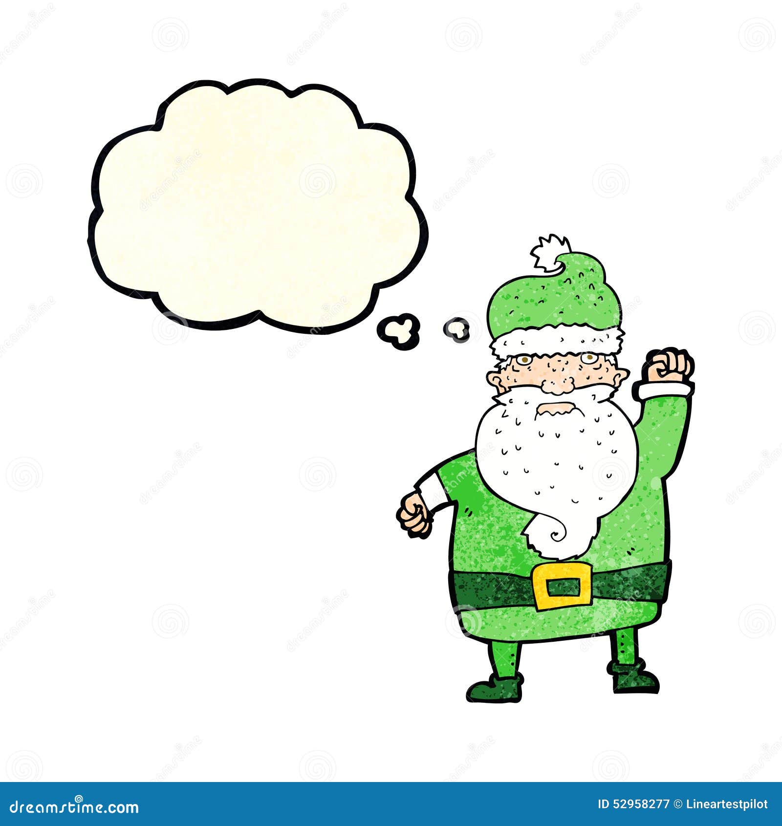 Cartoon Angry Santa Claus with Thought Bubble Stock Illustration ...