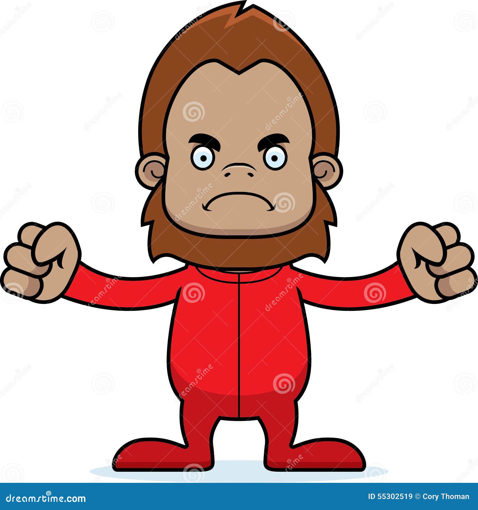 Cartoon Angry Sasquatch in Pajamas Stock Vector - Illustration of frown ...