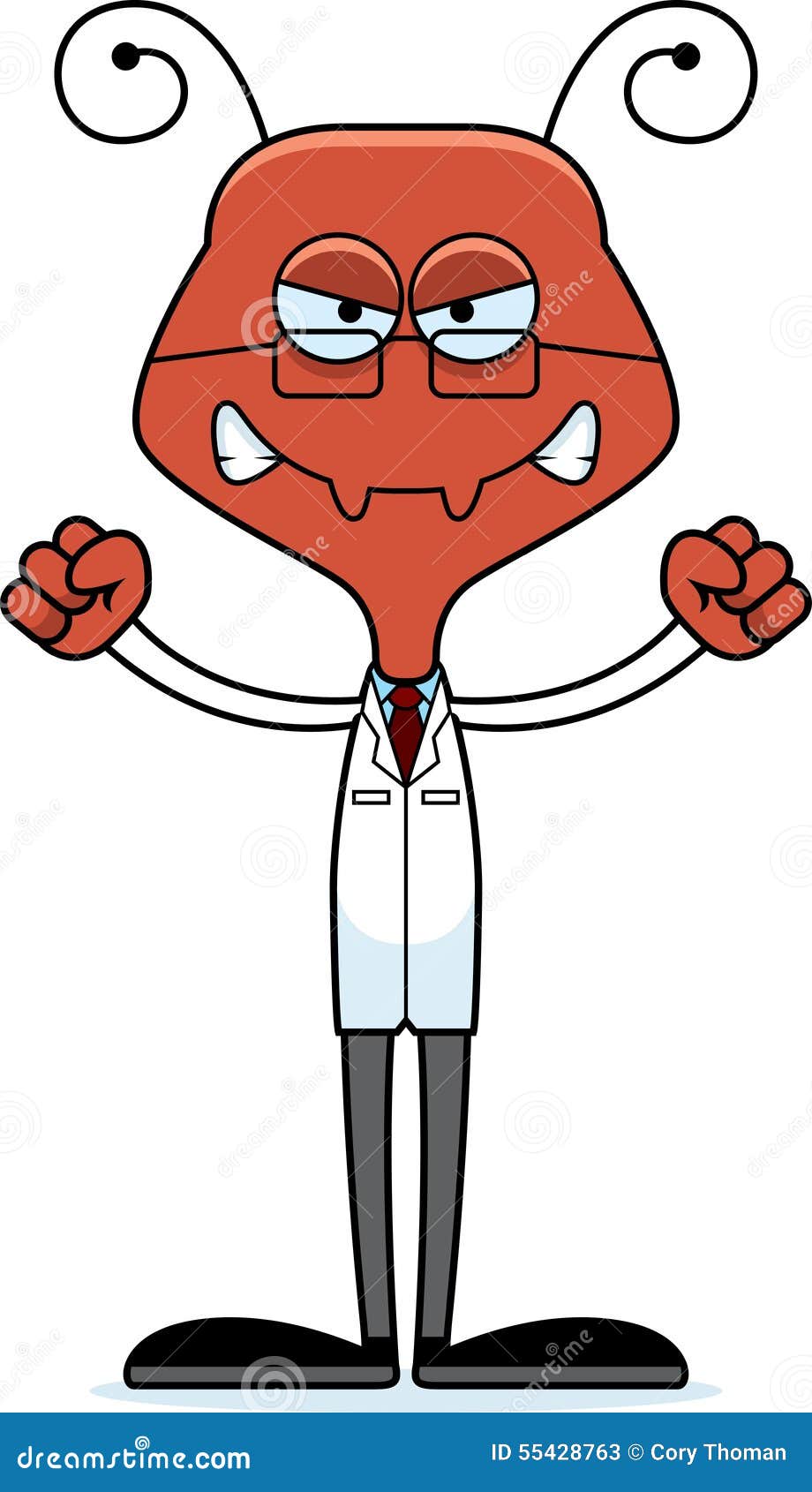 Cartoon Angry Scientist Ant Stock Vector - Illustration of frown ...