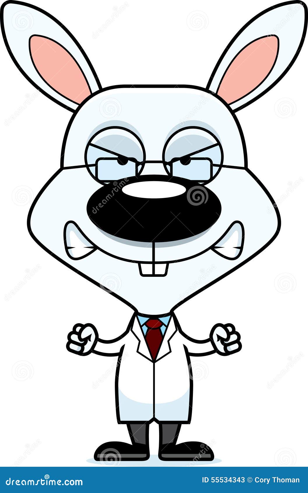 Cartoon Angry Scientist Bunny Stock Vector - Illustration of clip ...